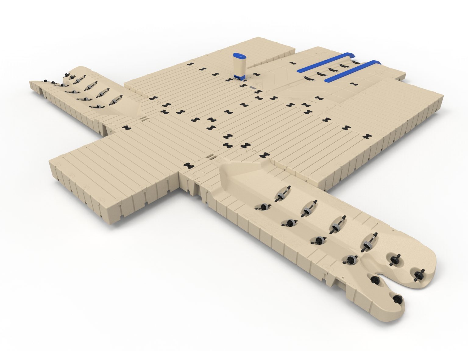 Dock with 2 PWC Ports & a BoatPort® | Floating Dock Sections